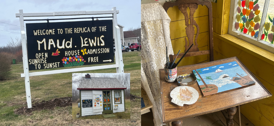 Visiting Maud Lewis replica house in rural Nova Scotia - Running with Rhyno